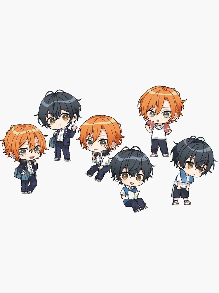 Pegatina «Sasaki y Miyano Chibi Collage» de Sabralove | Redbubble