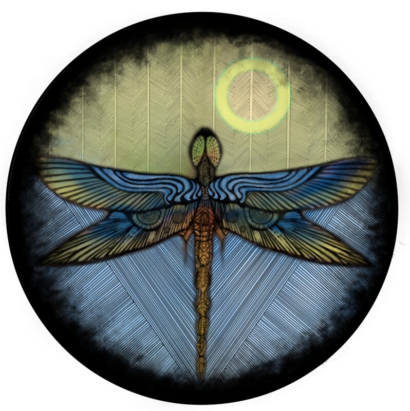 "Art Deco Dragonfly Circle" by OakfireStudios | Redbubble