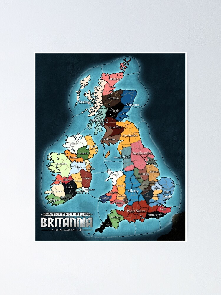 "Total War Saga: Thrones of Britannia Map" Poster for Sale by Mr-Zero ...