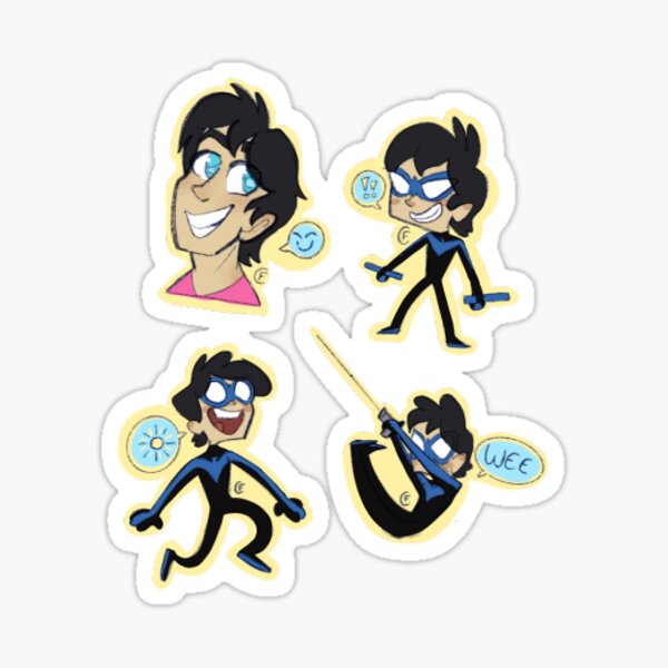 "Nightwing sticker set" Sticker by CatFoxFurry | Redbubble