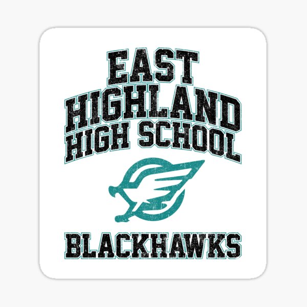 "East Highland High School Blackhawks (Variant)" Sticker for Sale by ...