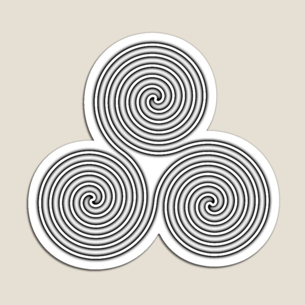 "Neolithic triple spiral symbol Neo Pagan Triple Goddess symbol WHITE ...