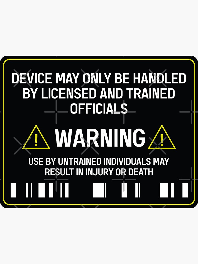 "Warning device sign decal " Sticker by Dr-Evil | Redbubble