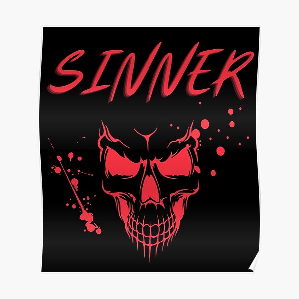 "Sinner Bloody Skull" Poster for Sale by GothicTreats | Redbubble
