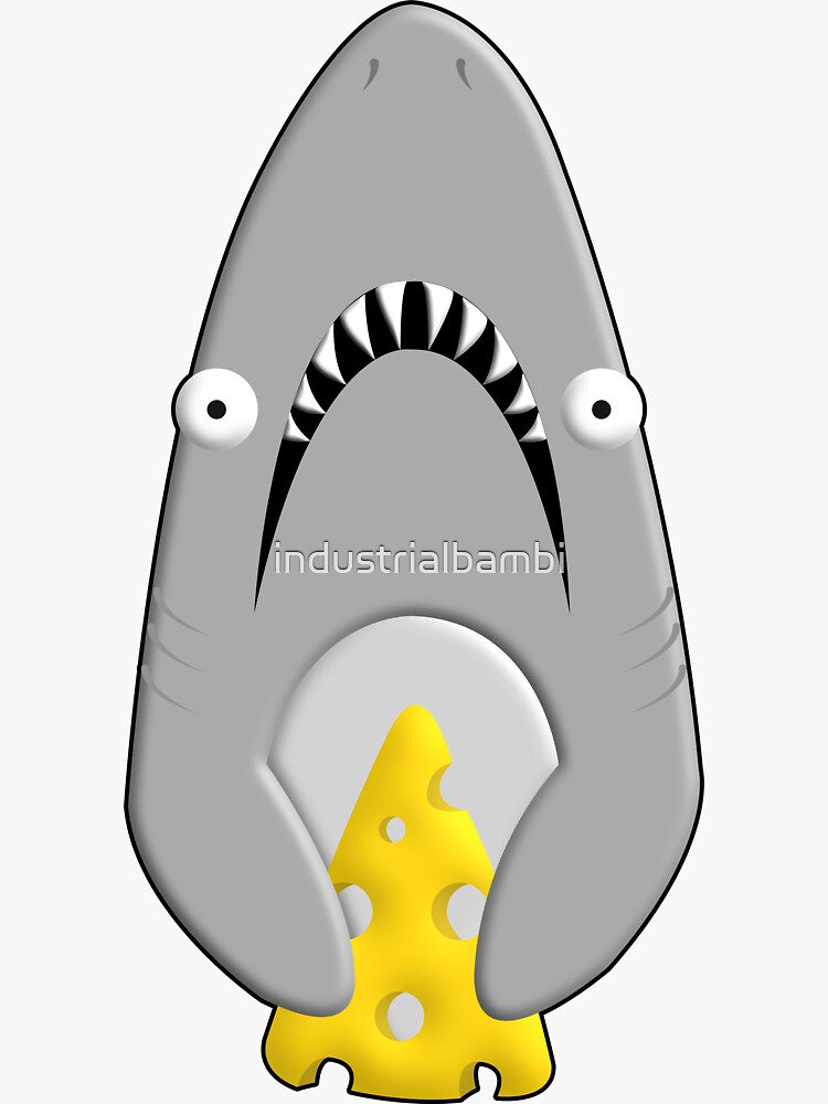 "Cheese Shark" Sticker by industrialbambi | Redbubble