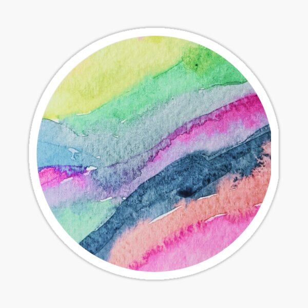Watercolor Rainbow Circle Sticker For Sale By Mazerolleart Redbubble