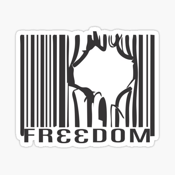 "Tshirt Barcode Freedom" Sticker by filippemoraes | Redbubble