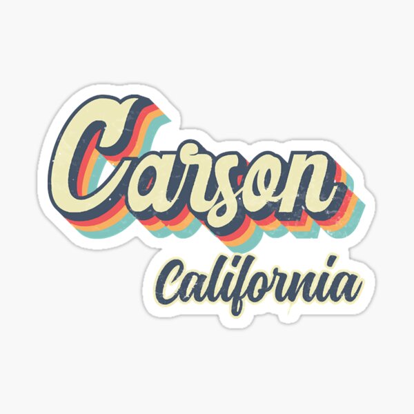 "Carson California Retro vintage 70s Rainbow " Sticker by ...