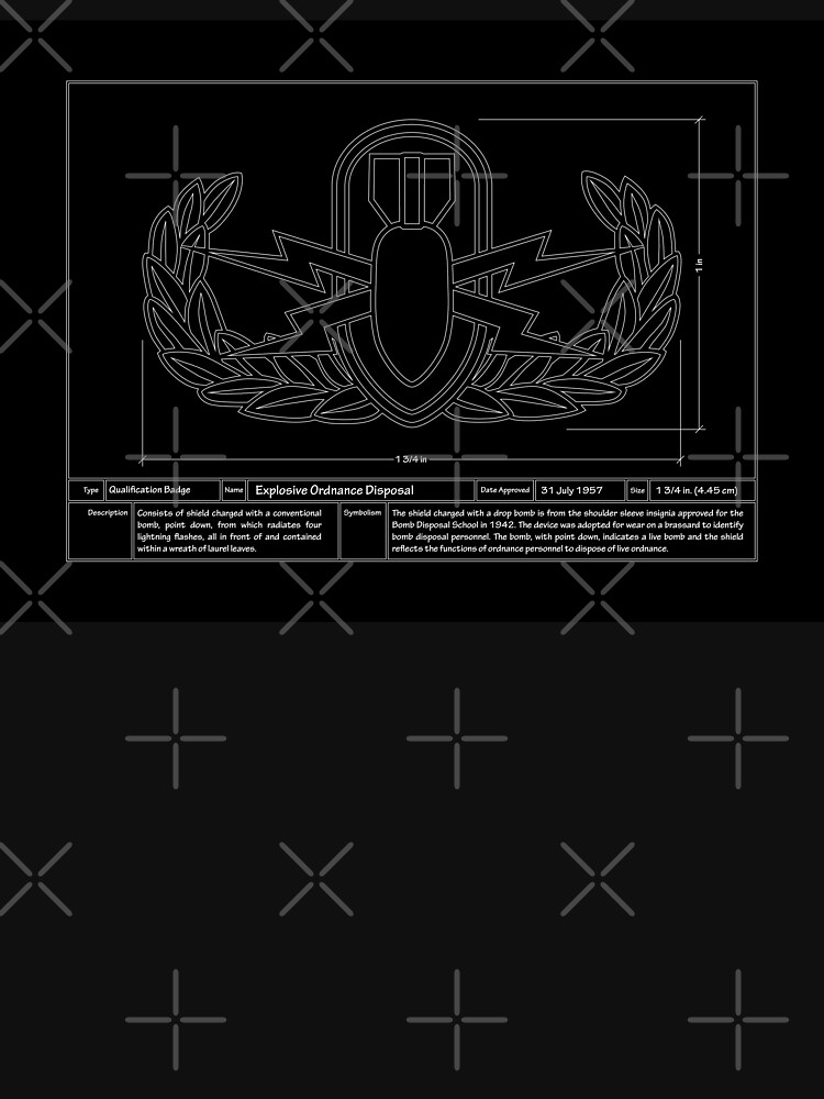 "EOD Technical Drawing" T-shirt for Sale by jcmeyer | Redbubble | eod t ...