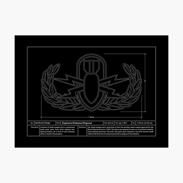 "EOD Technical Drawing" Photographic Print by jcmeyer | Redbubble