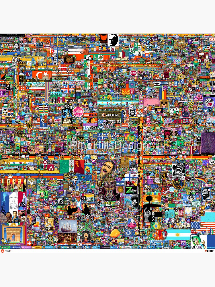 "Reddit Place 2022 Full Artwork" Sticker by PineHillsDesign | Redbubble