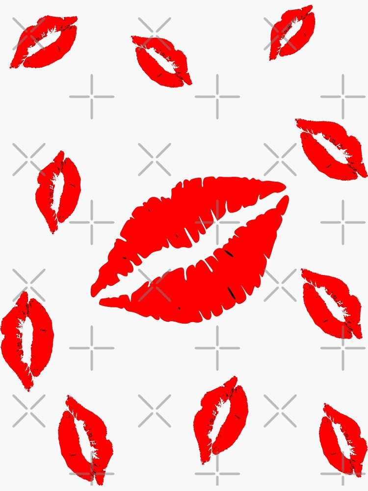 "big kiss and small kiss" Sticker by bob-design1 | Redbubble