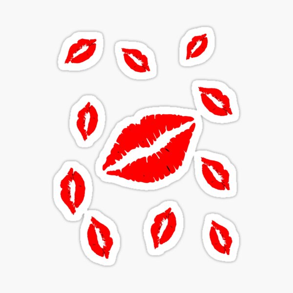 "big kiss and small kiss" Sticker by bob-design1 | Redbubble