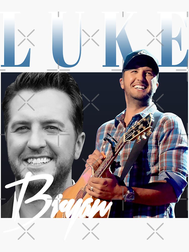 "Luke Bryan Retro Style Gifts for Fans" Sticker by BodilMeyer | Redbubble