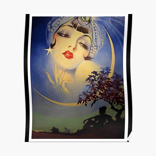 "LADY in the MOON Vintage 1927 Magazine Advertising Print Classic ...
