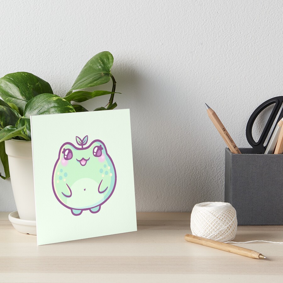 "Cute Kawaii Happy Chonky Frog" Art Board Print for Sale by icandyshop ...
