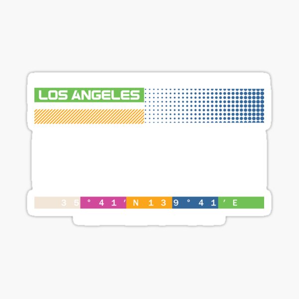 "LOS ANGELES CA" Sticker by zhareestudioan | Redbubble