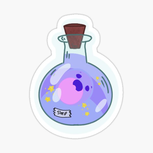 "Sleepy slime in a bottle" Sticker by AlienYeenDesign | Redbubble