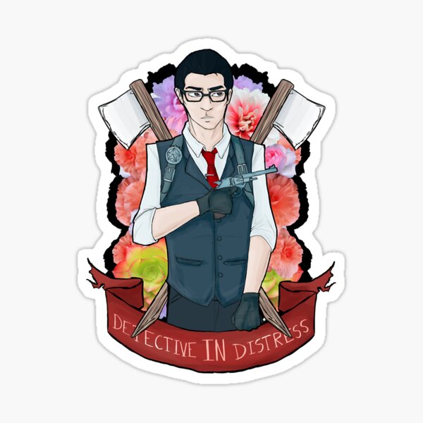 "Joseph Oda Detective In Distress" Sticker by StefanPorter | Redbubble