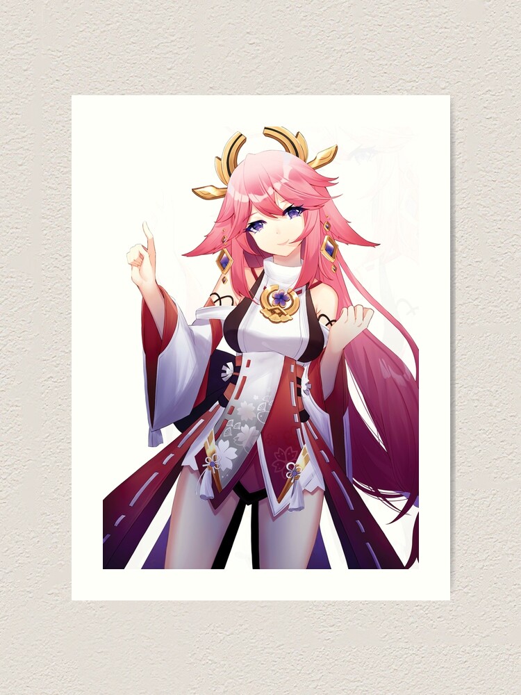 "Yae Miko Genshin Impact Drawing For Otaku" Art Print for Sale by ...