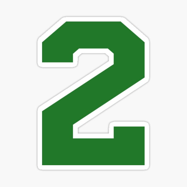 "Number 2, Green two, Sports number 2" Sticker for Sale by TheCultStuff ...
