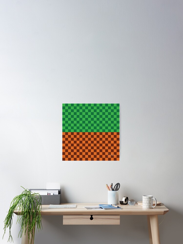 "Classic Checkerboard Pattern ~ Green Hill Palette " Poster for Sale by ...
