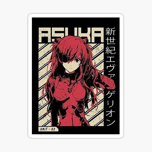"Asuka Wallpaper Design From Anime Girl" Sticker by anderspoulinzpa ...