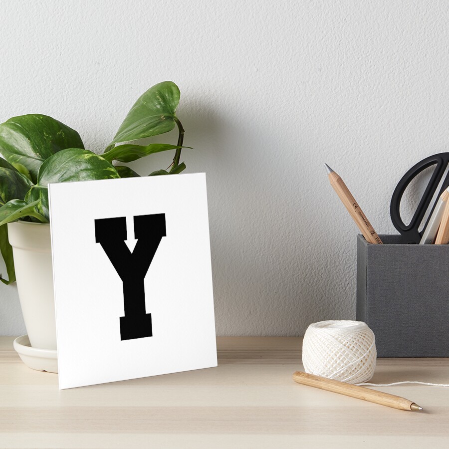 "Alphabet, Black Y, Sports letter Y" Art Board Print by TheCultStuff ...