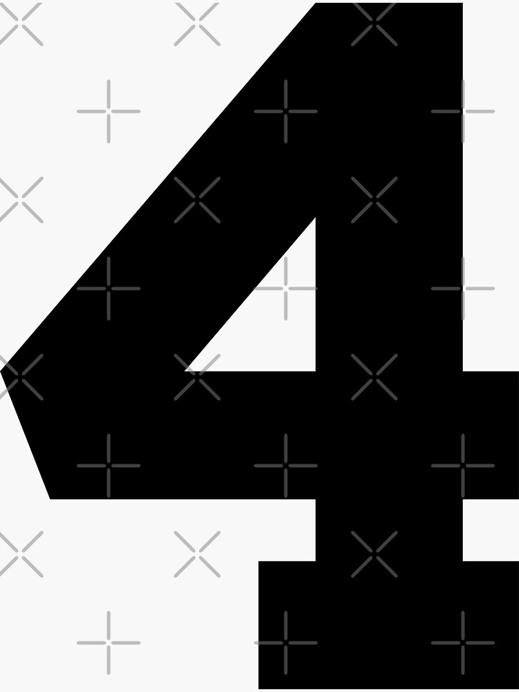 "Number 4, Black four, Sports number 4" Sticker for Sale by ...