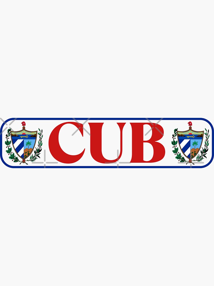 "CUB 3 Letter Code Cuba" Sticker by FedSherDesign | Redbubble