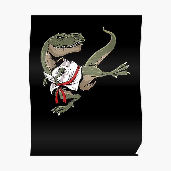 Póster «Kung Fu T Rex Fighting Dinosaur, Artes marciales T Rex, Mujeres ...
