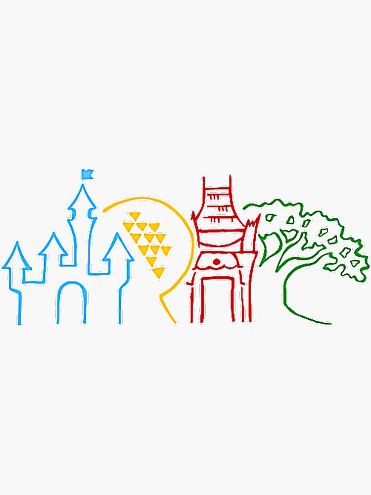 "WDW Park Icons" Sticker by malonewooteneln | Redbubble