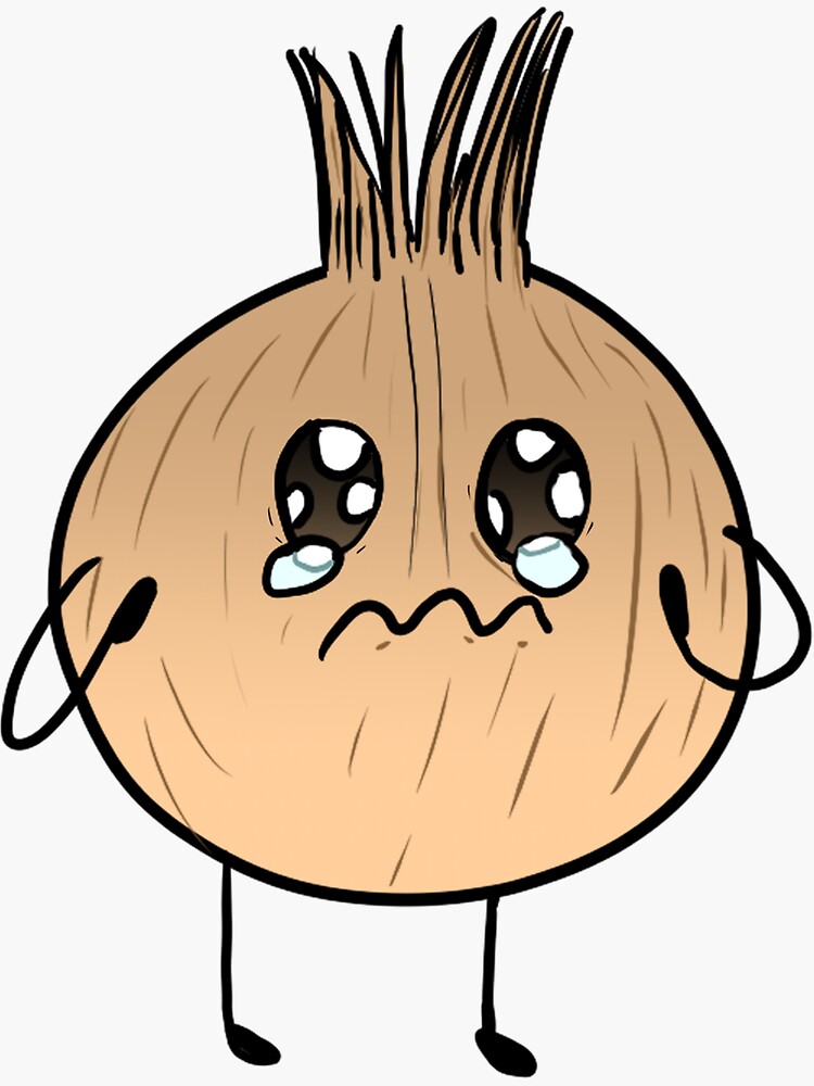 "Crying Onion" Sticker by KaylieDoesArt | Redbubble