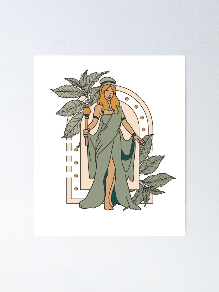 "Greek Goddess Green Nature Style" Poster for Sale by Klotho-Fashion ...