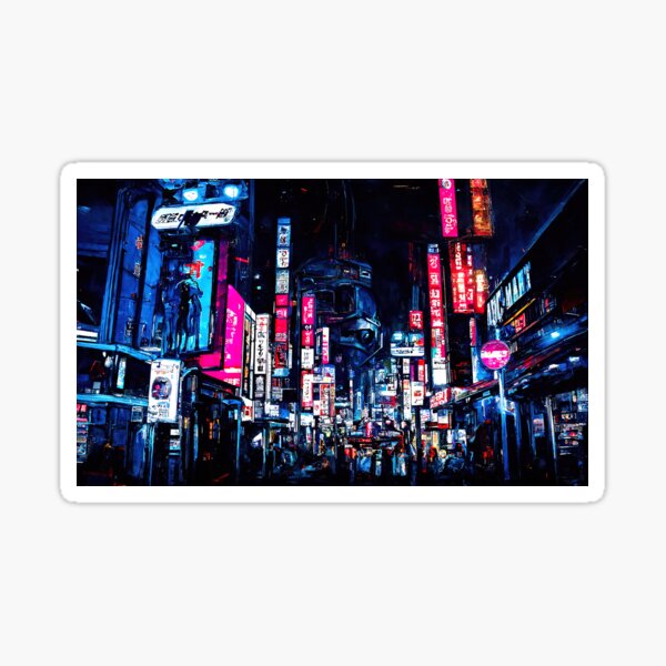 "Streets of Neo-Tokyo" Sticker by ErianAndre | Redbubble