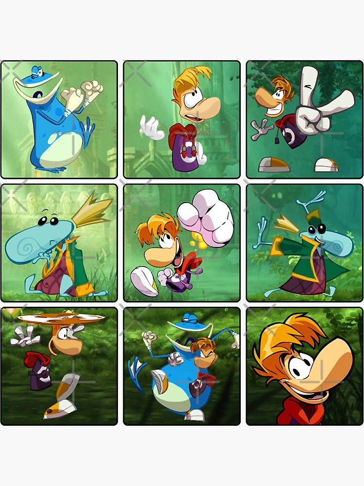 "Retro Rayman Characters Squares" Sticker for Sale by HayleyKihn2034 ...