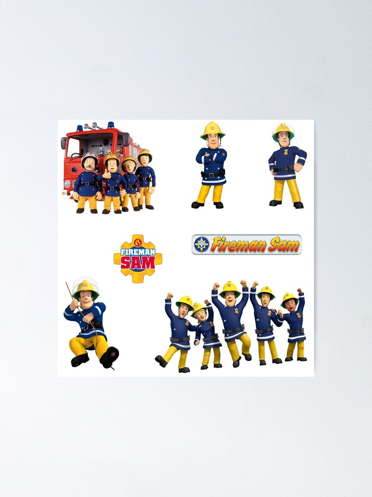"Fireman Sam pack of stickers" Poster for Sale by Razvanje20 | Redbubble