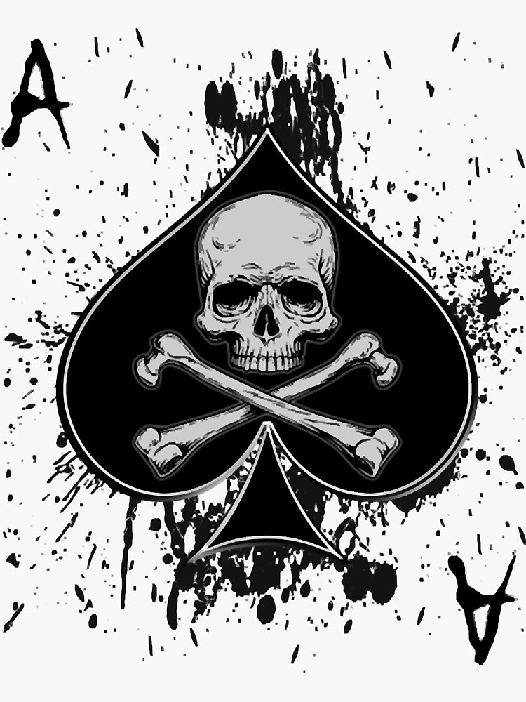 "Skull Ace of Spades Playing Card Poker Gift Idea" Sticker by ...
