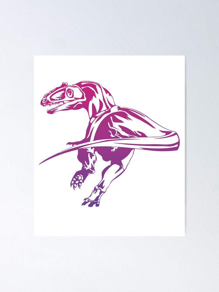 "T-Rex design inpink and purple color gradient" Poster for Sale by Cute ...