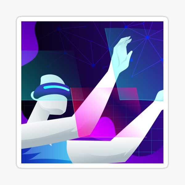 "Gradient virtual reality illustration, metaverse" Sticker by Smo-dy ...