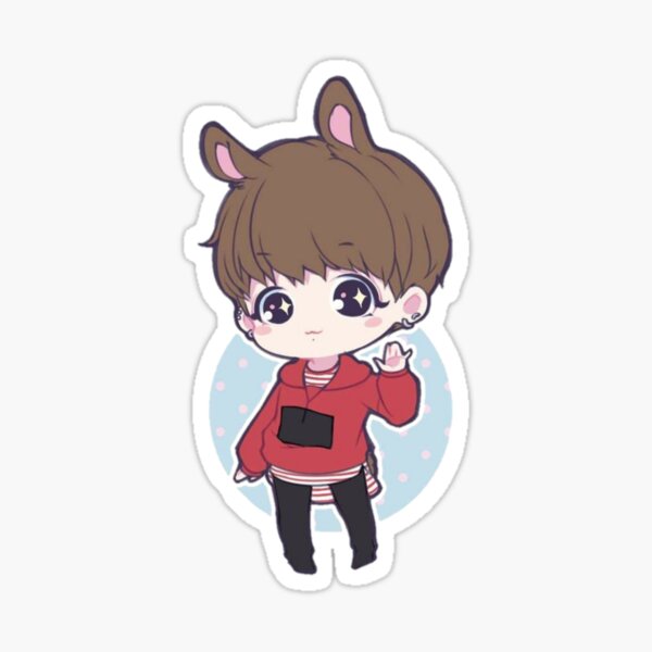 "Jung kook anime " Sticker by Nabeel-Saleem | Redbubble