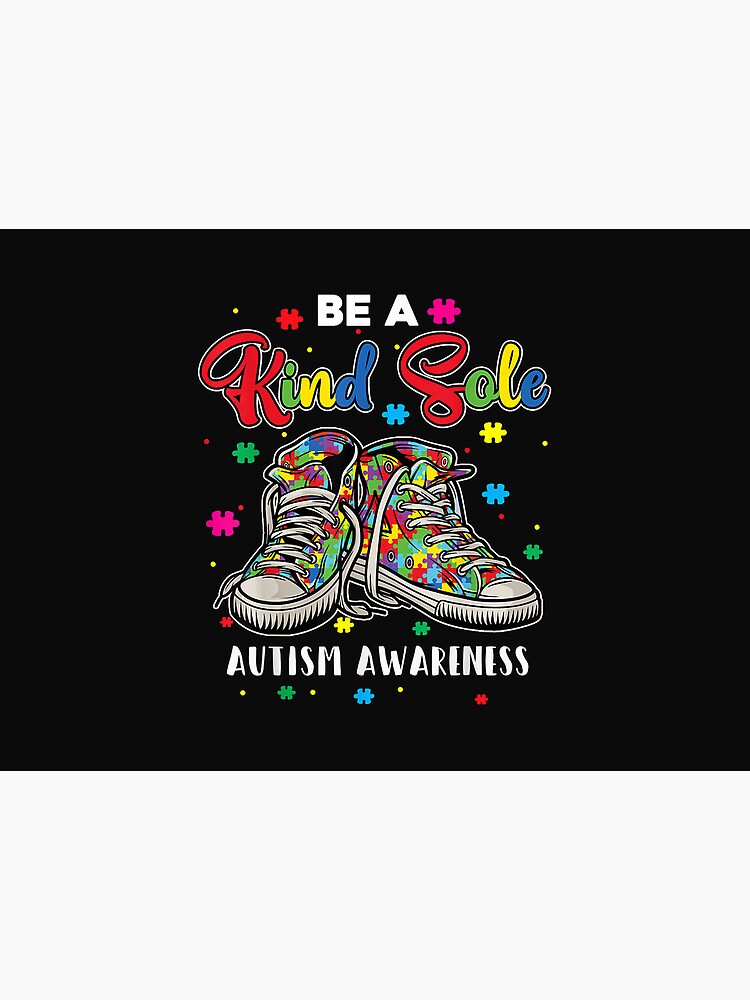 "Cool Autism Awareness Be A Kind Sole Rainbow Sneaker Puzzle " Art ...
