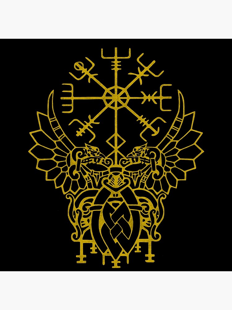 "Viking god Odin with the vegvisir compass" Art Print for Sale by ...