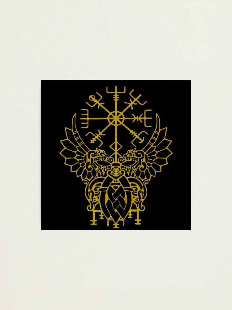 "Viking god Odin with the vegvisir compass" Photographic Print for Sale ...