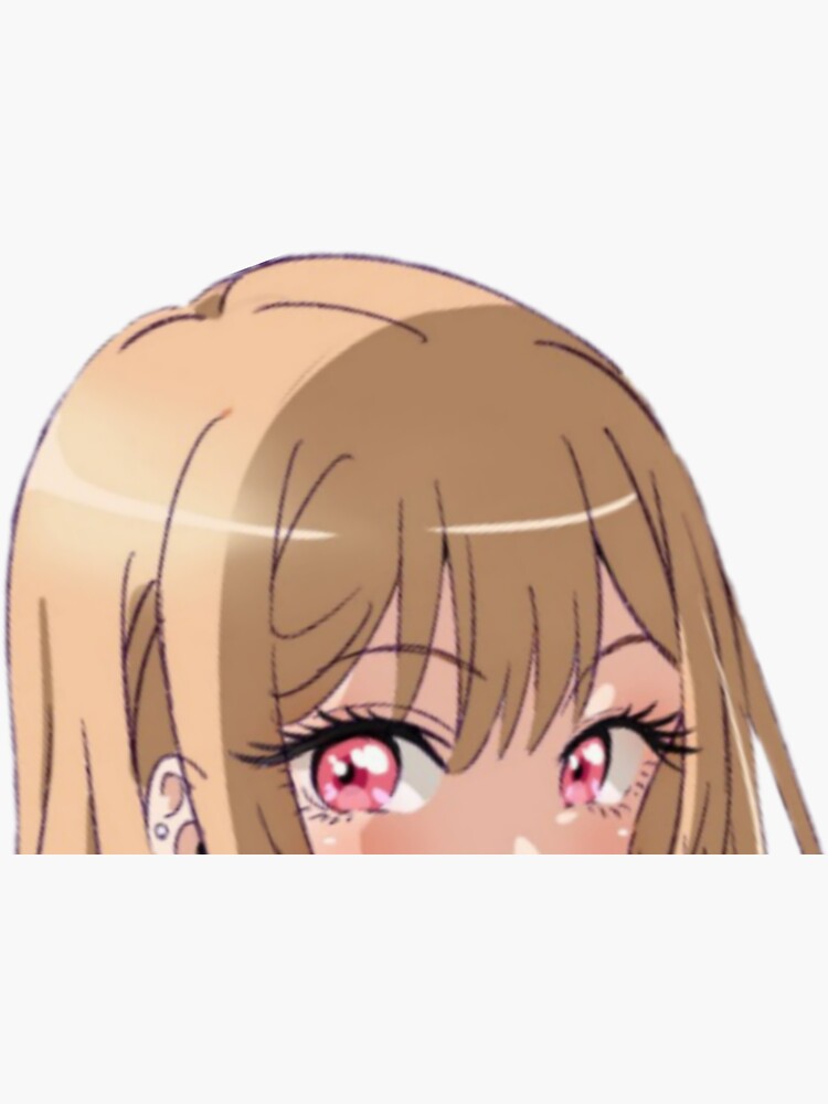 "Cute anime girl | anime peeker " Sticker by world-of-OTAKUS | Redbubble