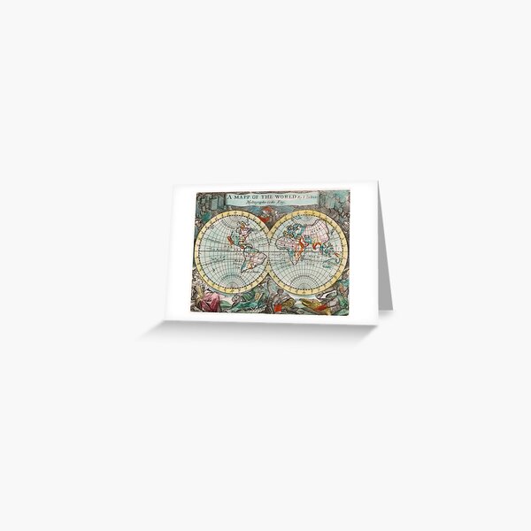 "A Map Of the World 1682 | Vintage Map | A mapp of the world (1682) by ...