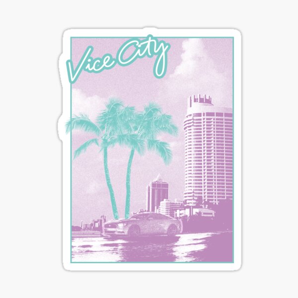 "Vice City" Sticker by salcrocejpg | Redbubble