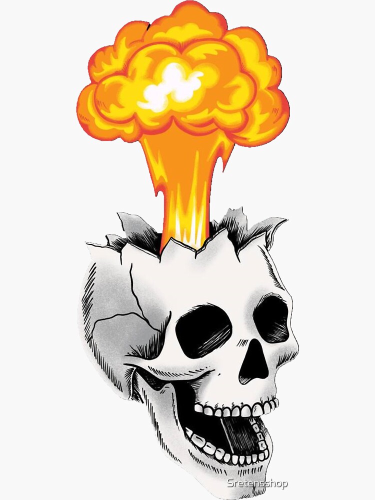 "Skull Explosion" Sticker by Sretensshop | Redbubble