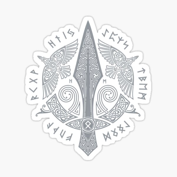 "GUNGNIR" Sticker by thelmatylerswfp | Redbubble