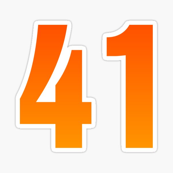 "Sports Team Number Forty one 41" Sticker for Sale by Nenicute | Redbubble